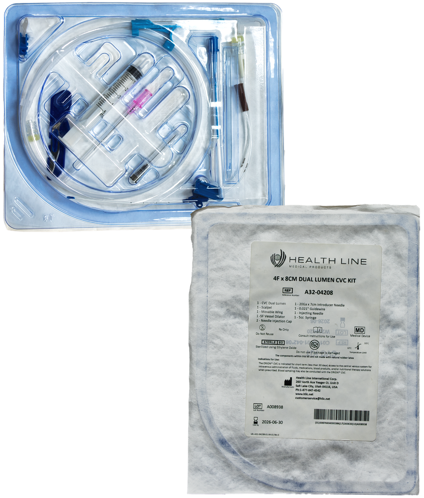 HEALTH LINE CATETER VENOSO CENTRAL DOBLE LUMEN 4FR X 8CM REF/A32-04208 ...